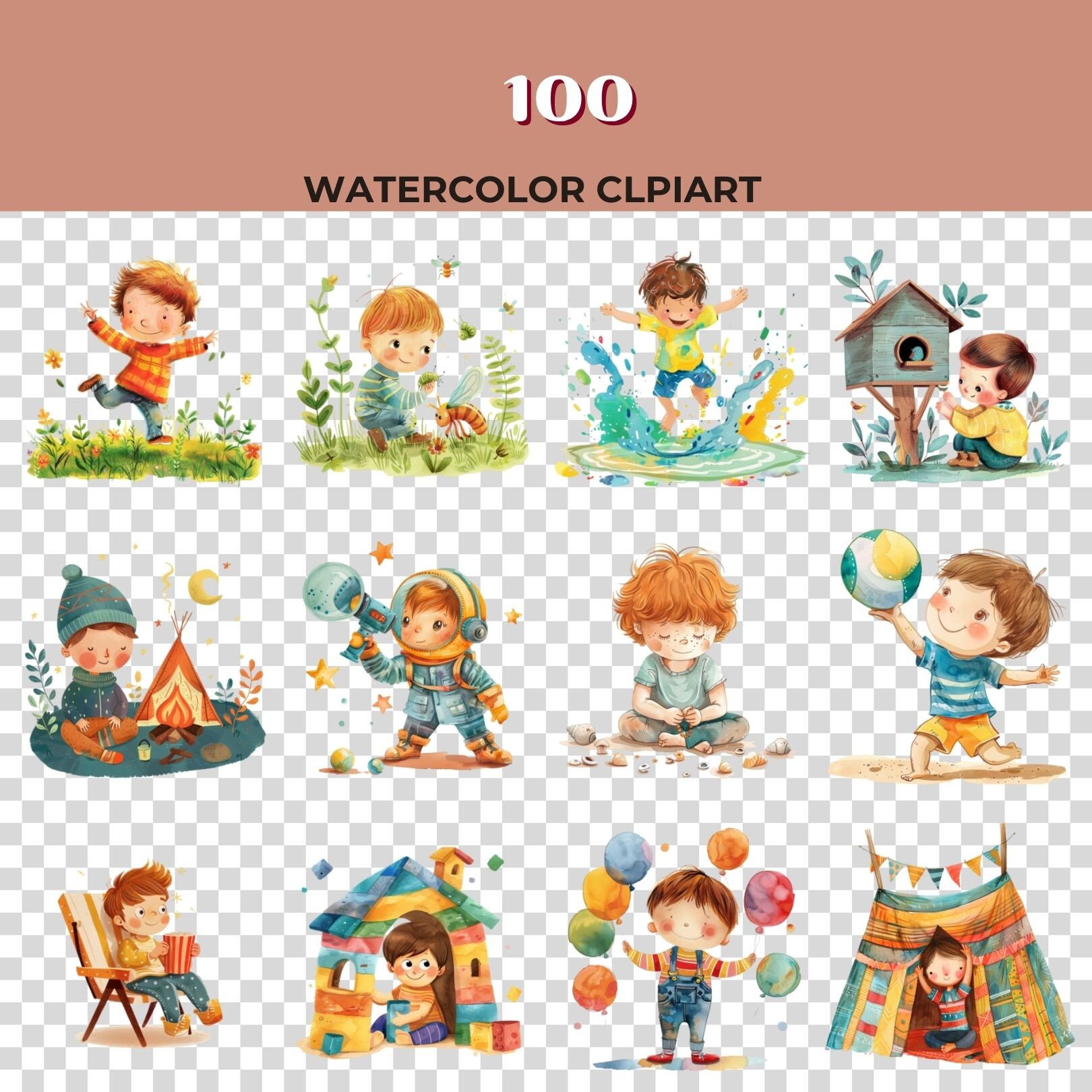 Kids Summer Outdoor Play Clipart PNG - Fun Outdoor Activities, Summer ...