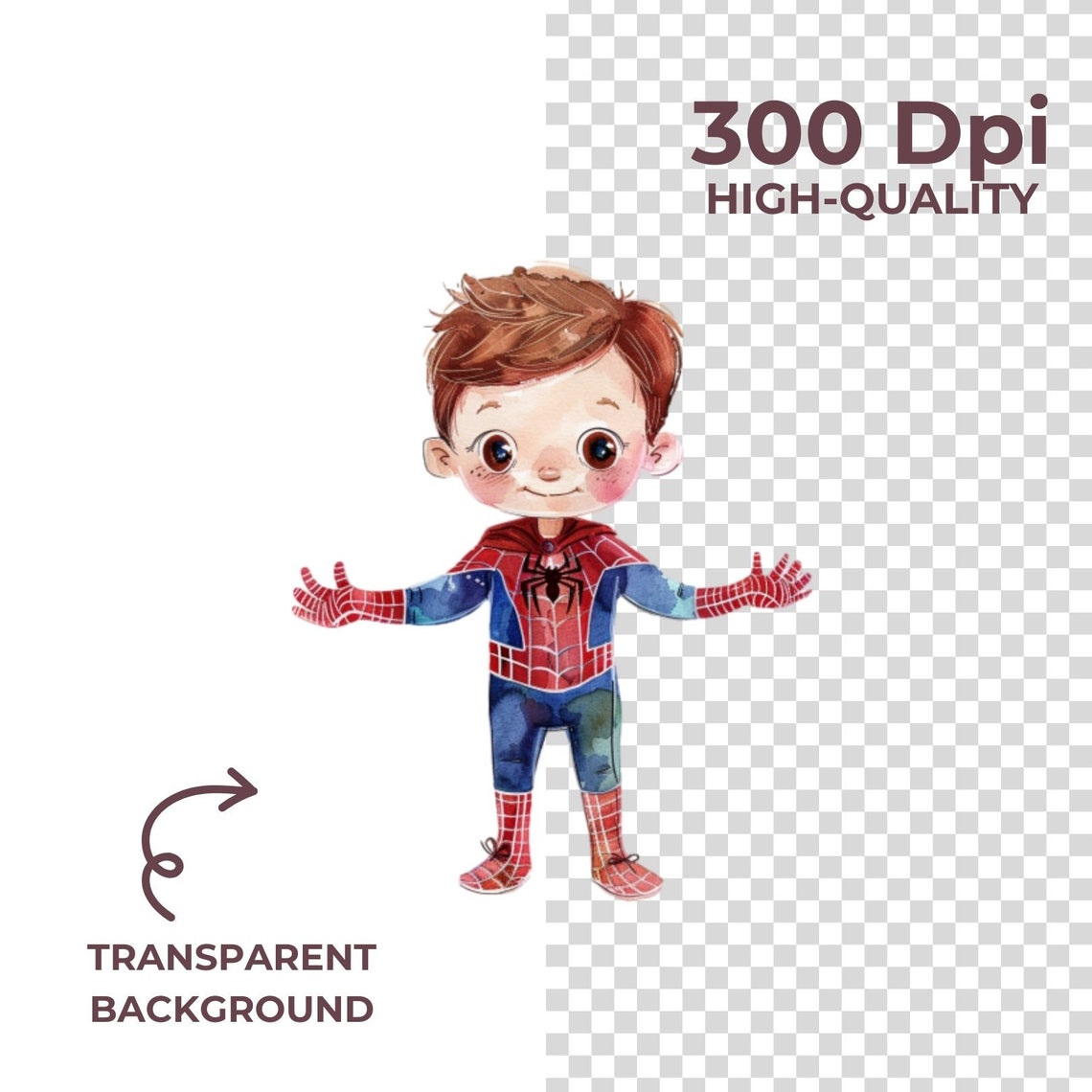 Kid Superheroes Clipart PNG | Cartoon Heroes Digital Download ...