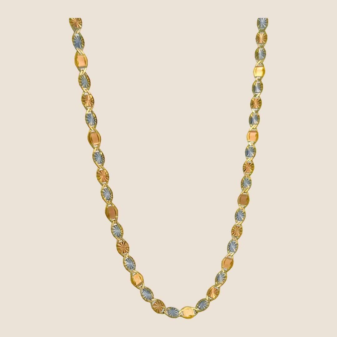14k 3.5MM Tri-color Star Valentino Necklace - Etsy