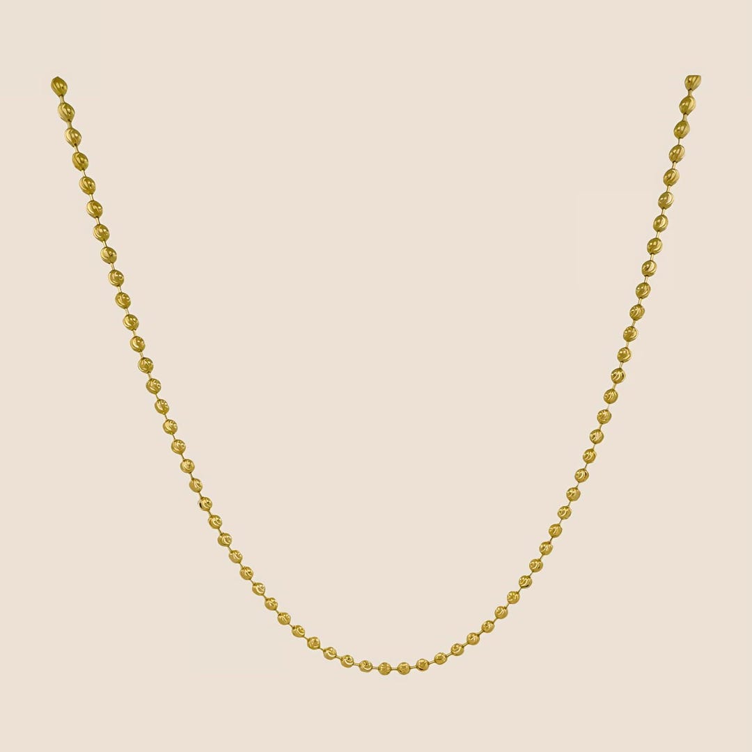 14k 3MM Moon Cut Ball Chain - Etsy