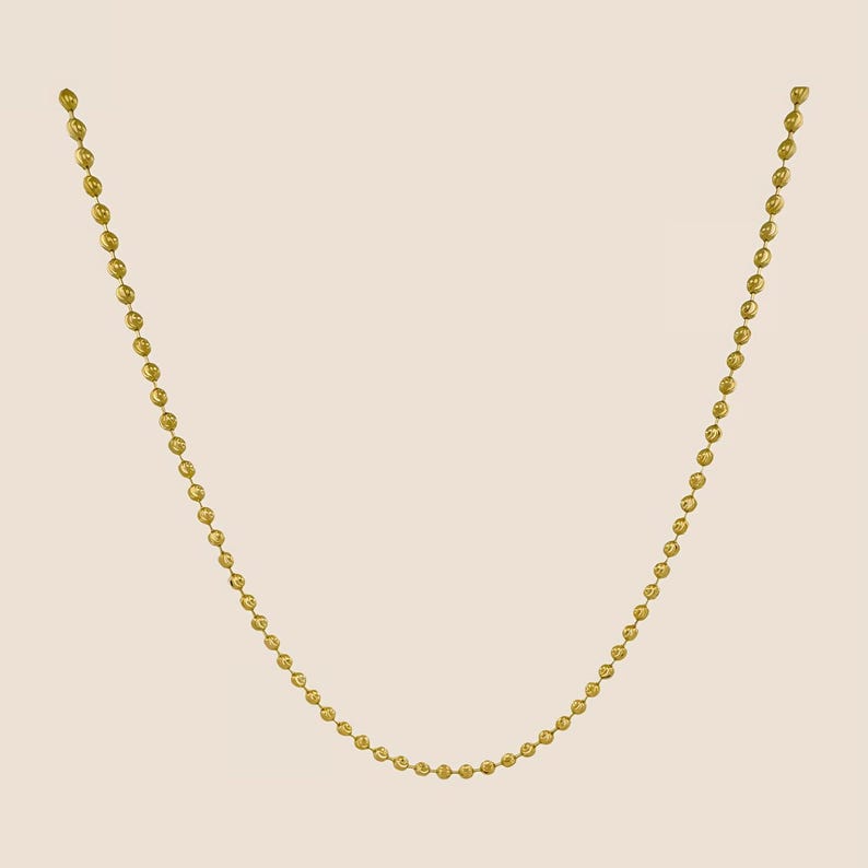 14k 3MM Moon Cut Ball Chain - Etsy