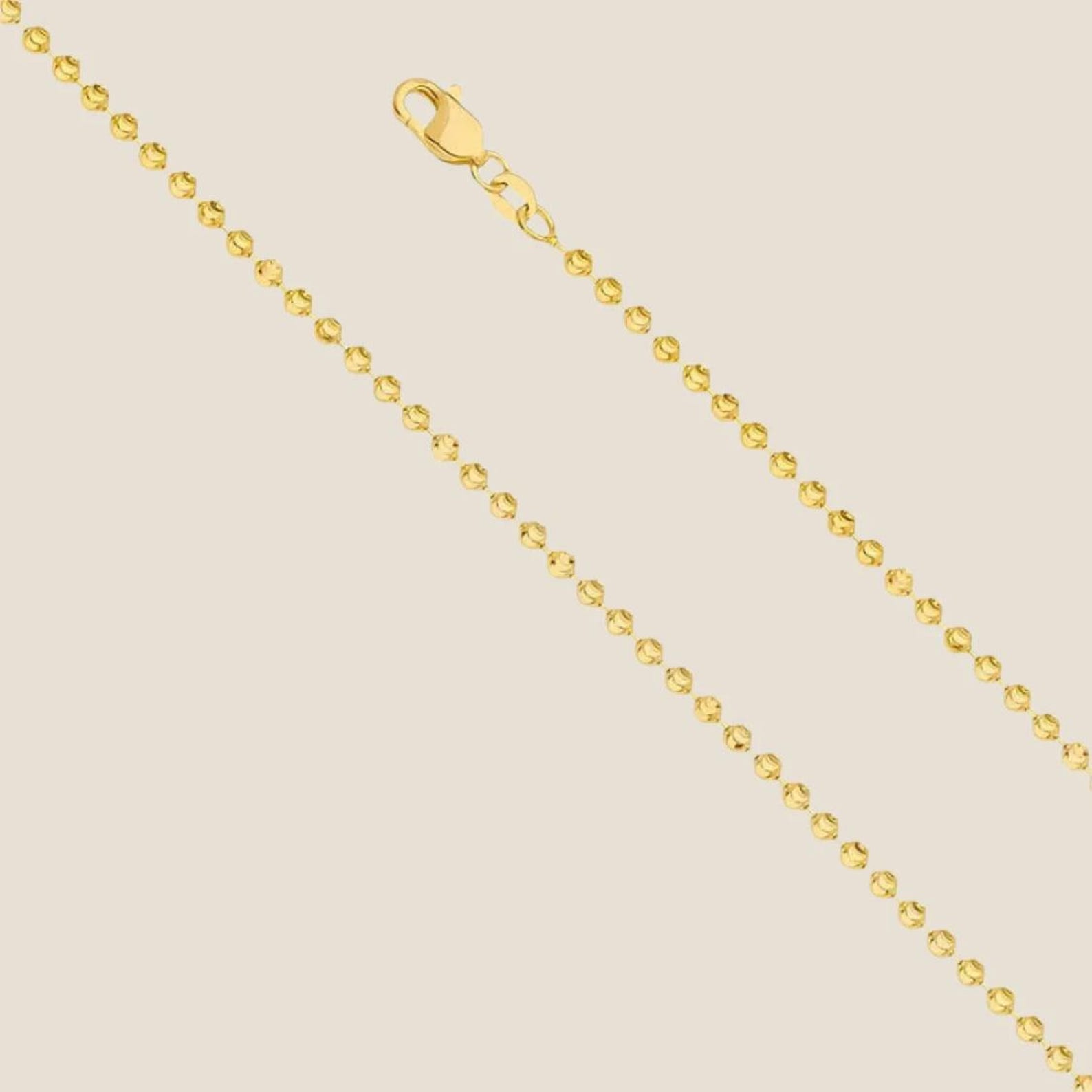14k 3MM Moon Cut Ball Chain - Etsy
