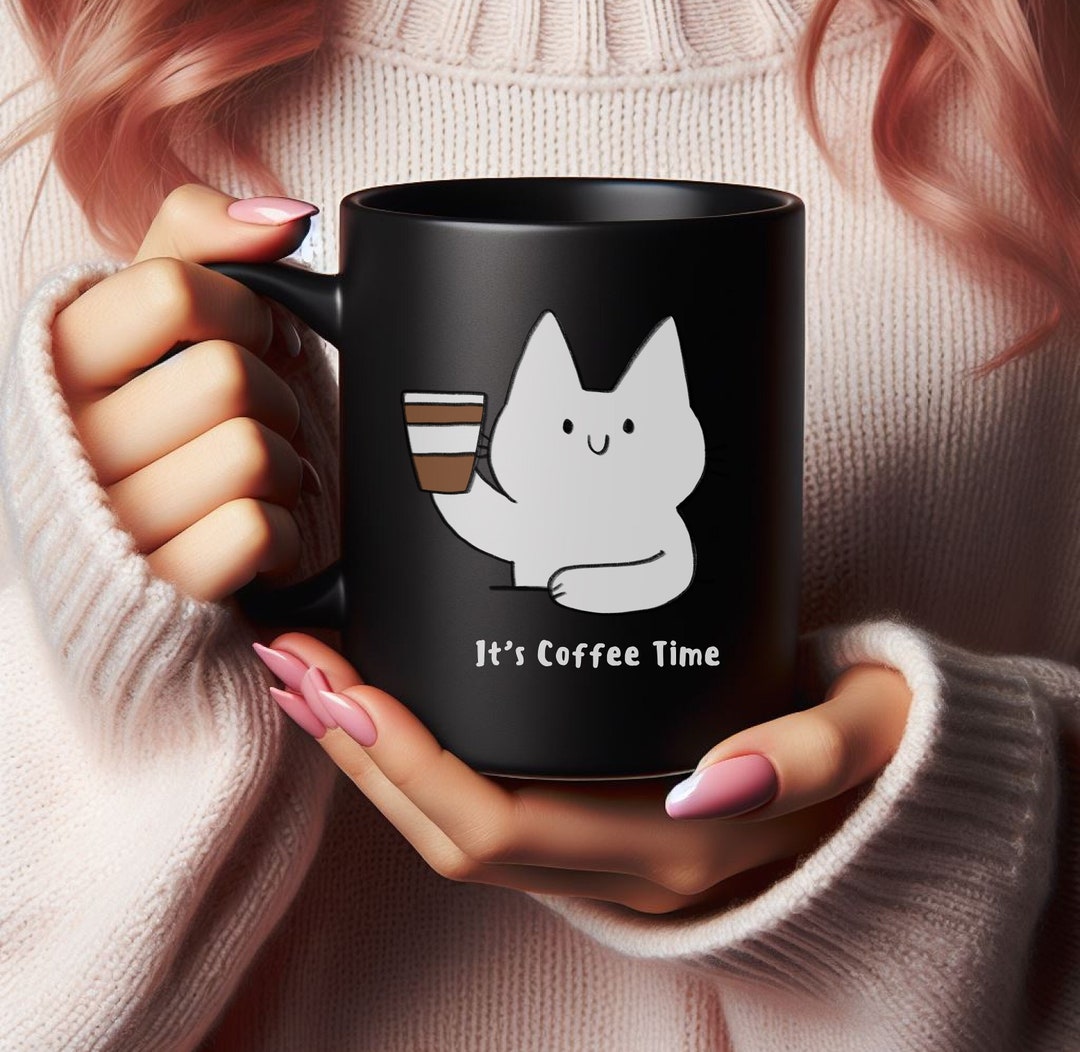 It's Coffee Time Mug, Cat Coffee Mug, Cat Lover Gift, Kitty Mug, Funny ...