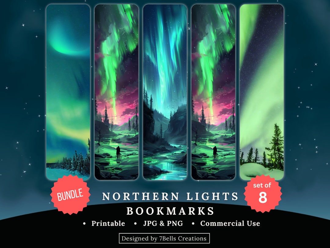Northern Lights, Printable Bookmarks, Aurora, Aurora Night Sky, PNG ...