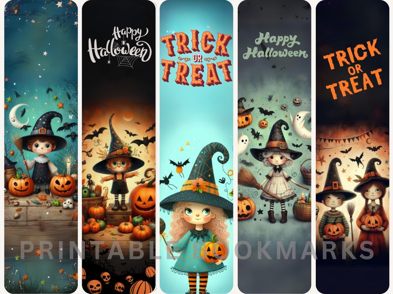 Halloween Kids, Printable Bookmarks, Halloween Bookmark, Halloween ...