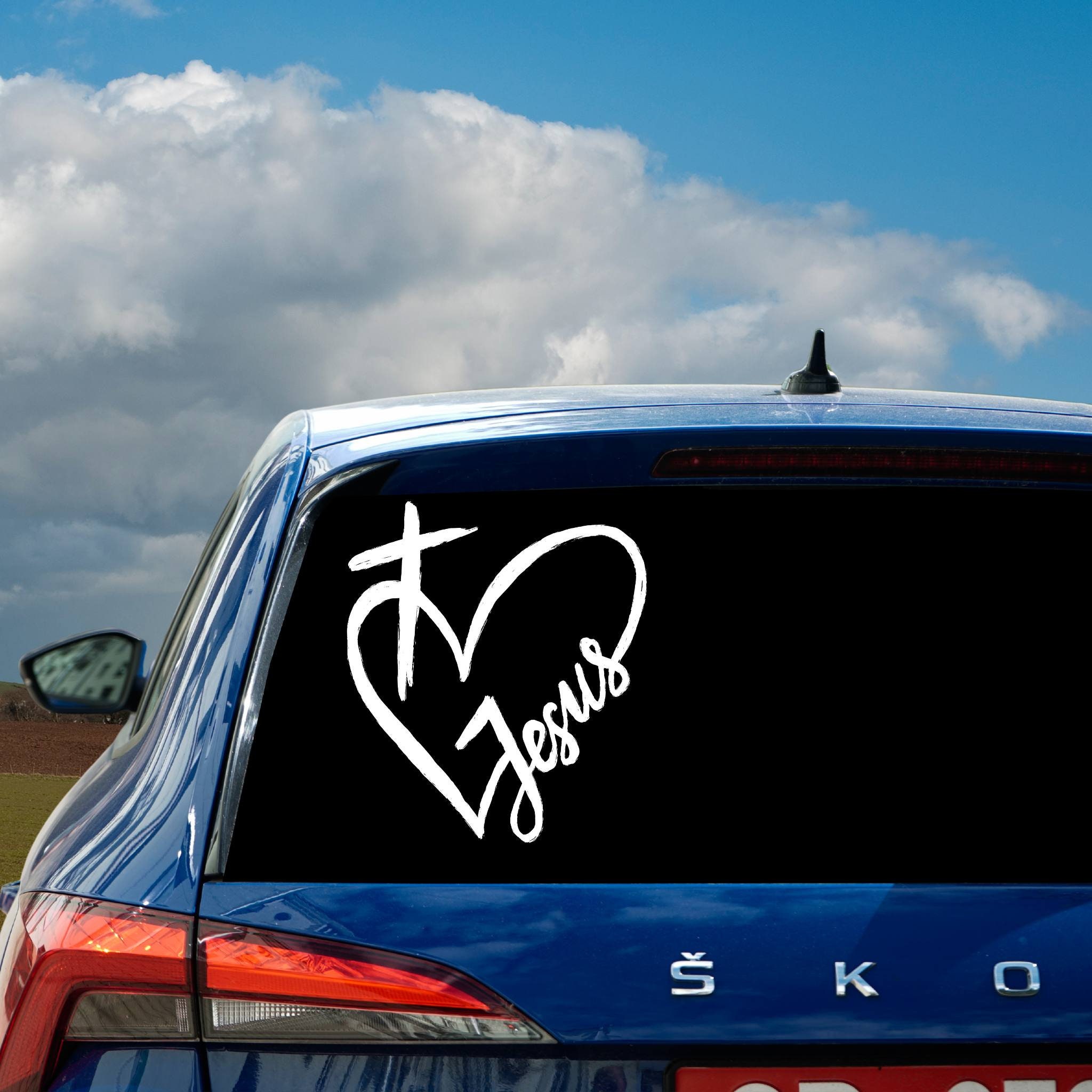 I Love Jesus Car Decal Religious Decal Auto Decal Car Decal Jesus Decal ...