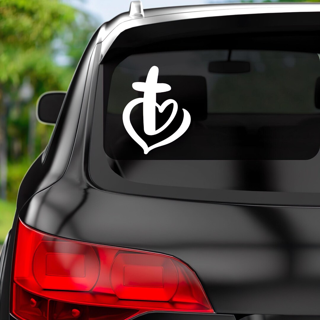 Faith Car Decal Cross With Love Auto Decal Religious Car Vinyl Decal ...