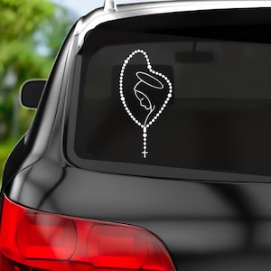 Rosary Car Decal: Mary Catholic Vinyl Decal - Etsy