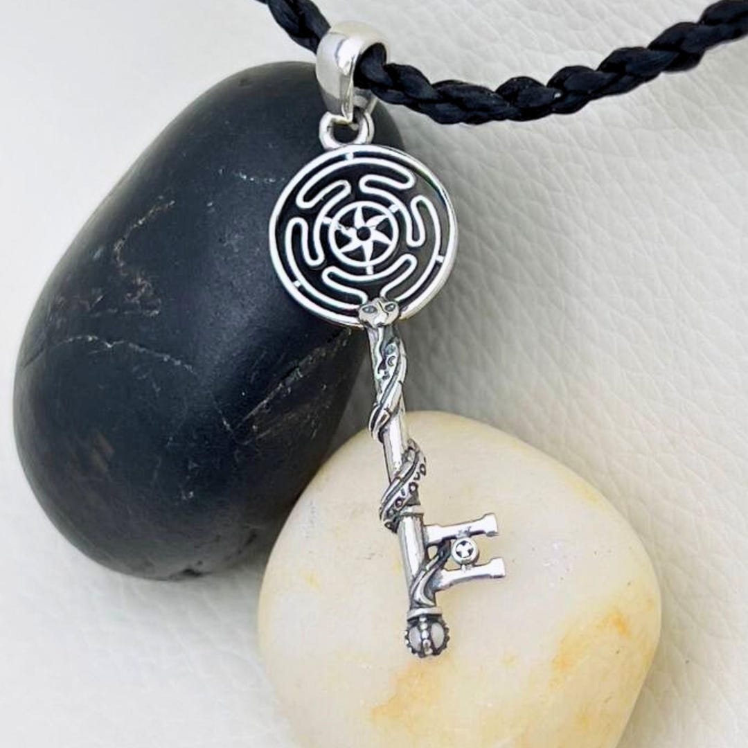 Spiritual Hecate Key Pendant, Handmade Sterling Silver 925, Snake ...