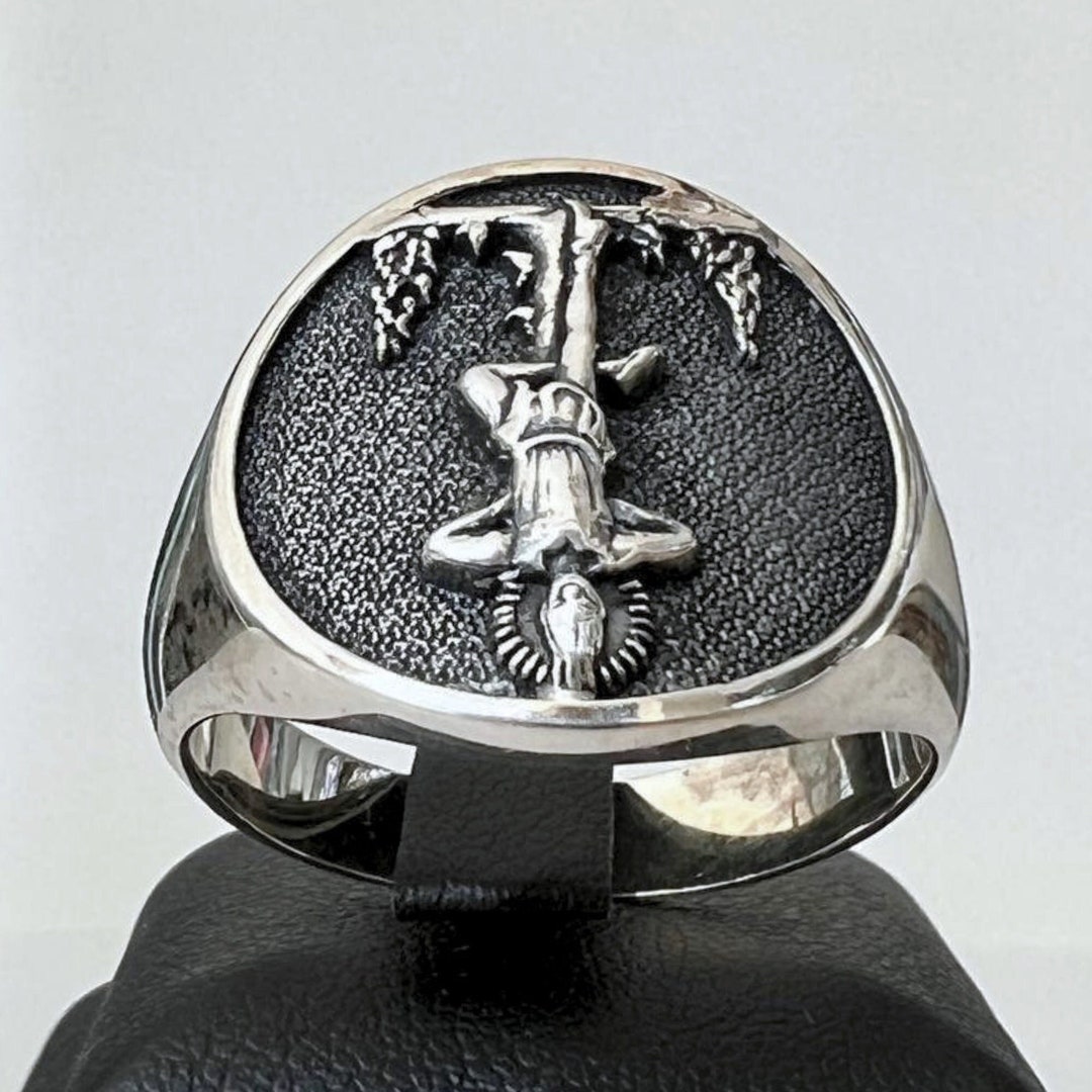 XII Tarot Card the Hanged Man Ring Tarot Jewelry Ring Solid Sterling ...