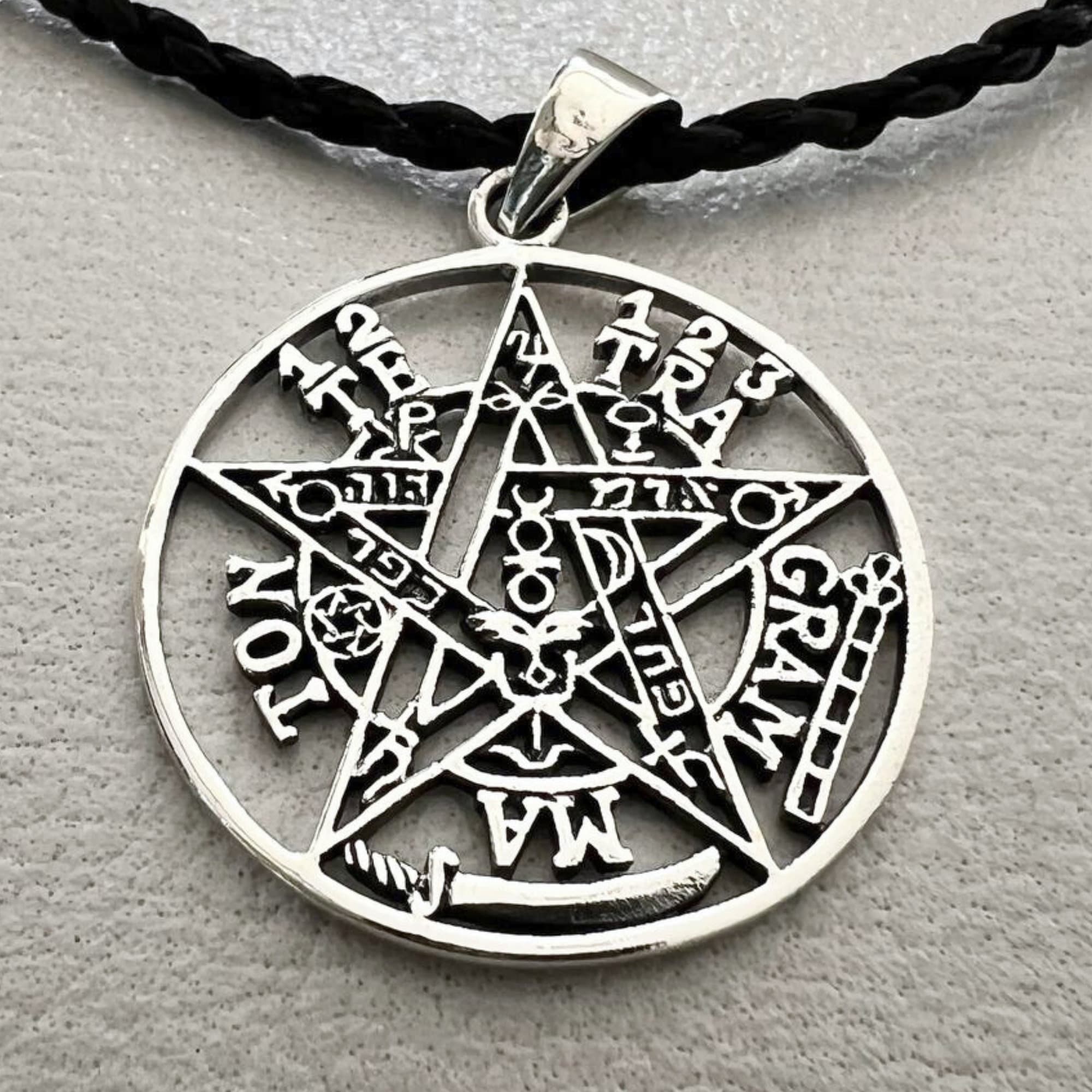 Tetragrammaton Pentagram Pentacle Pendant Necklace Wiccan, Spiritual ...
