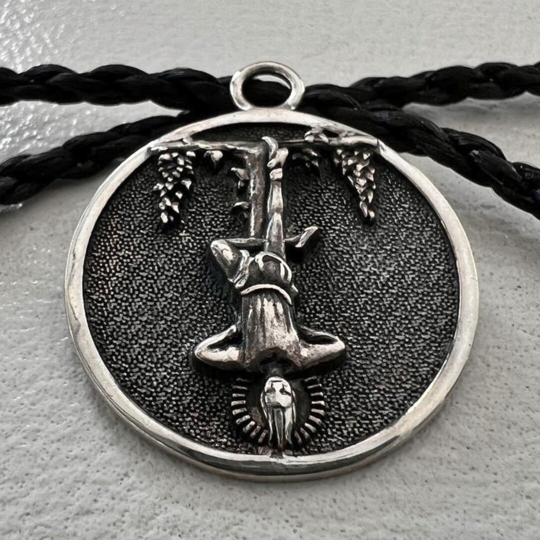 XII Tarot Card the Hanged Man Ring Tarot Jewelry Pendant Solid Sterling ...