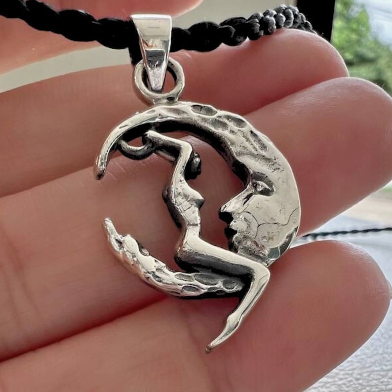 Lady on the Moon Pendant Lady Riding on the Moon Pendant Woman Riding ...