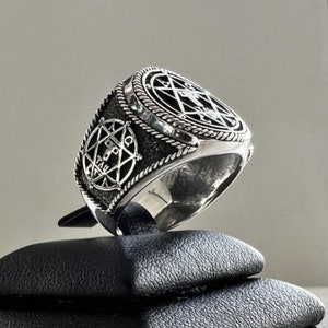 3D Seal of Solomon Ring, Handmade Hexagram Star of David Kabbalah ...