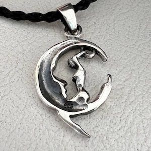Lady on the Moon Pendant Lady Riding on the Moon Pendant Woman Riding ...