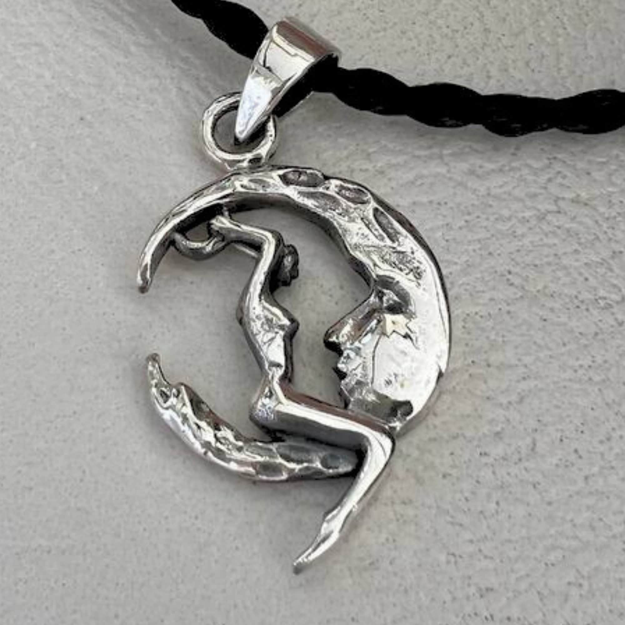 Lady on the Moon Pendant Lady Riding on the Moon Pendant Woman Riding ...