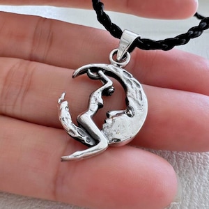 Lady on the Moon Pendant Lady Riding on the Moon Pendant Woman Riding ...