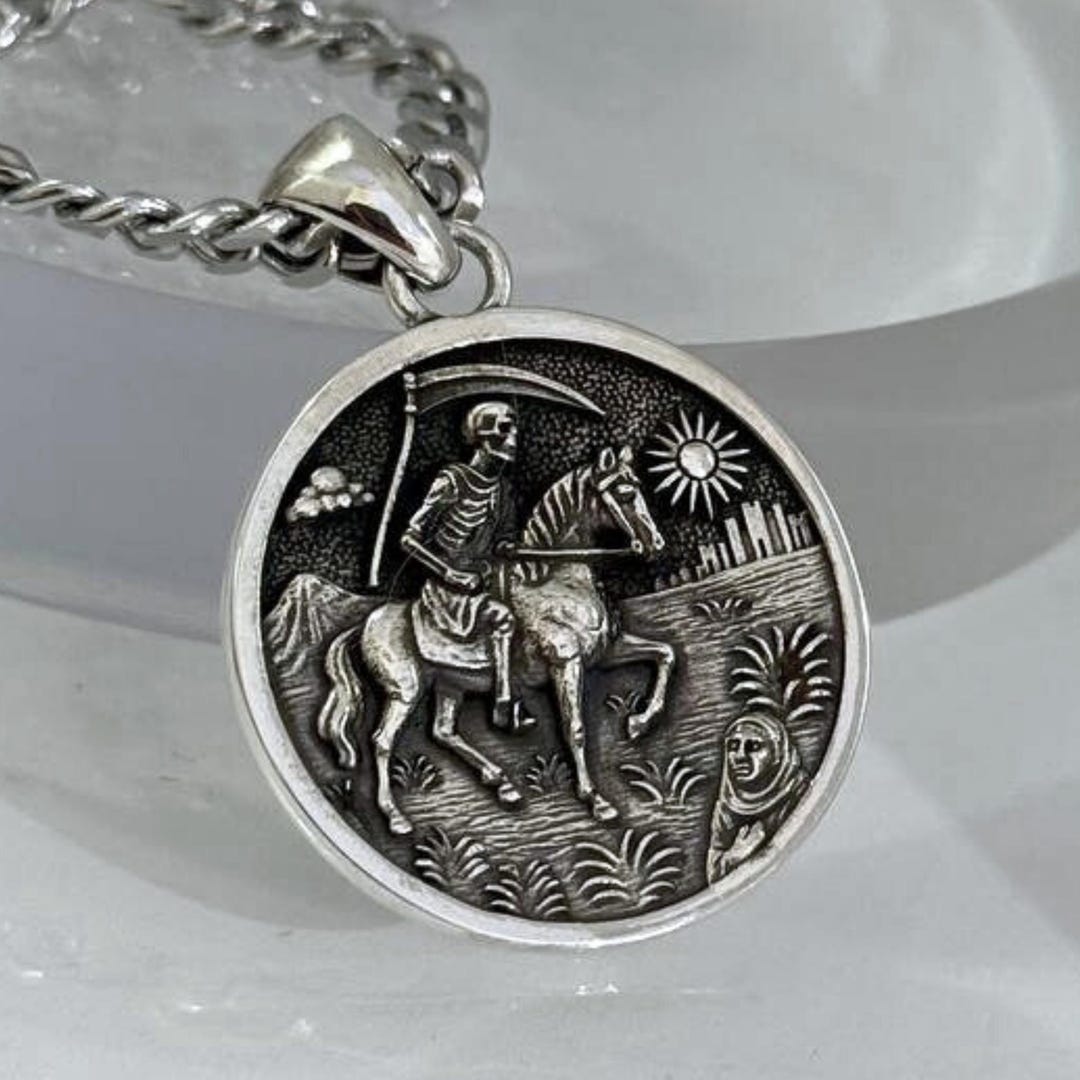 XIII Tarot Card Death Pendant, 3D Handmade Sterling Silver 925 ...