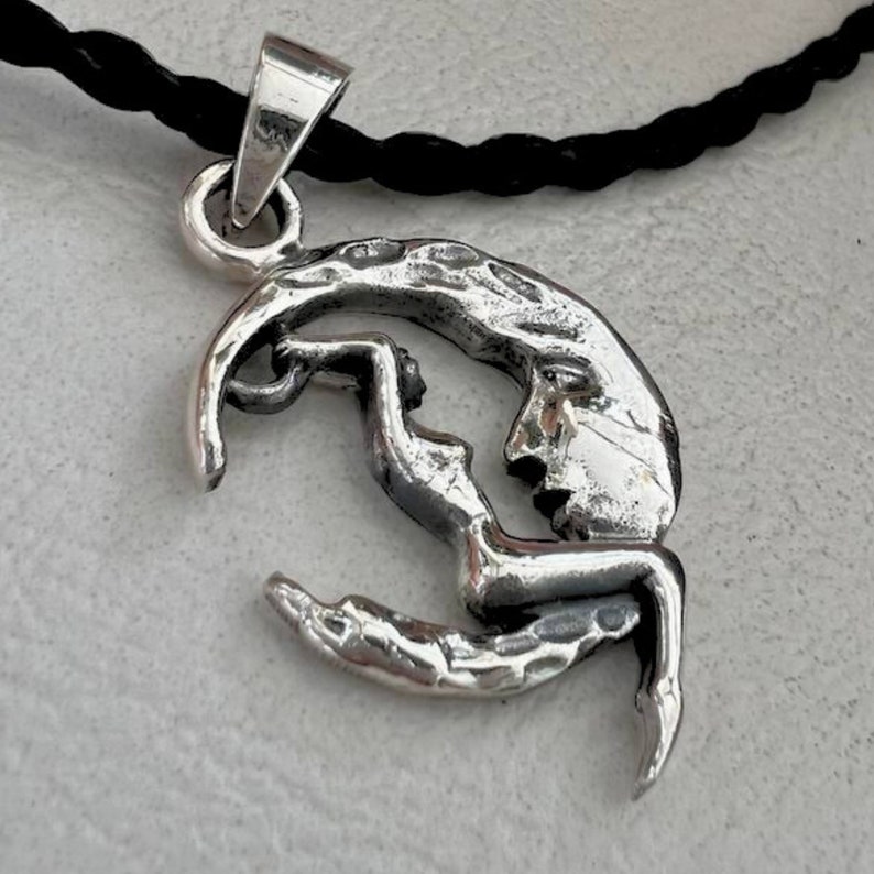 Lady on the Moon Pendant Lady Riding on the Moon Pendant Woman Riding ...