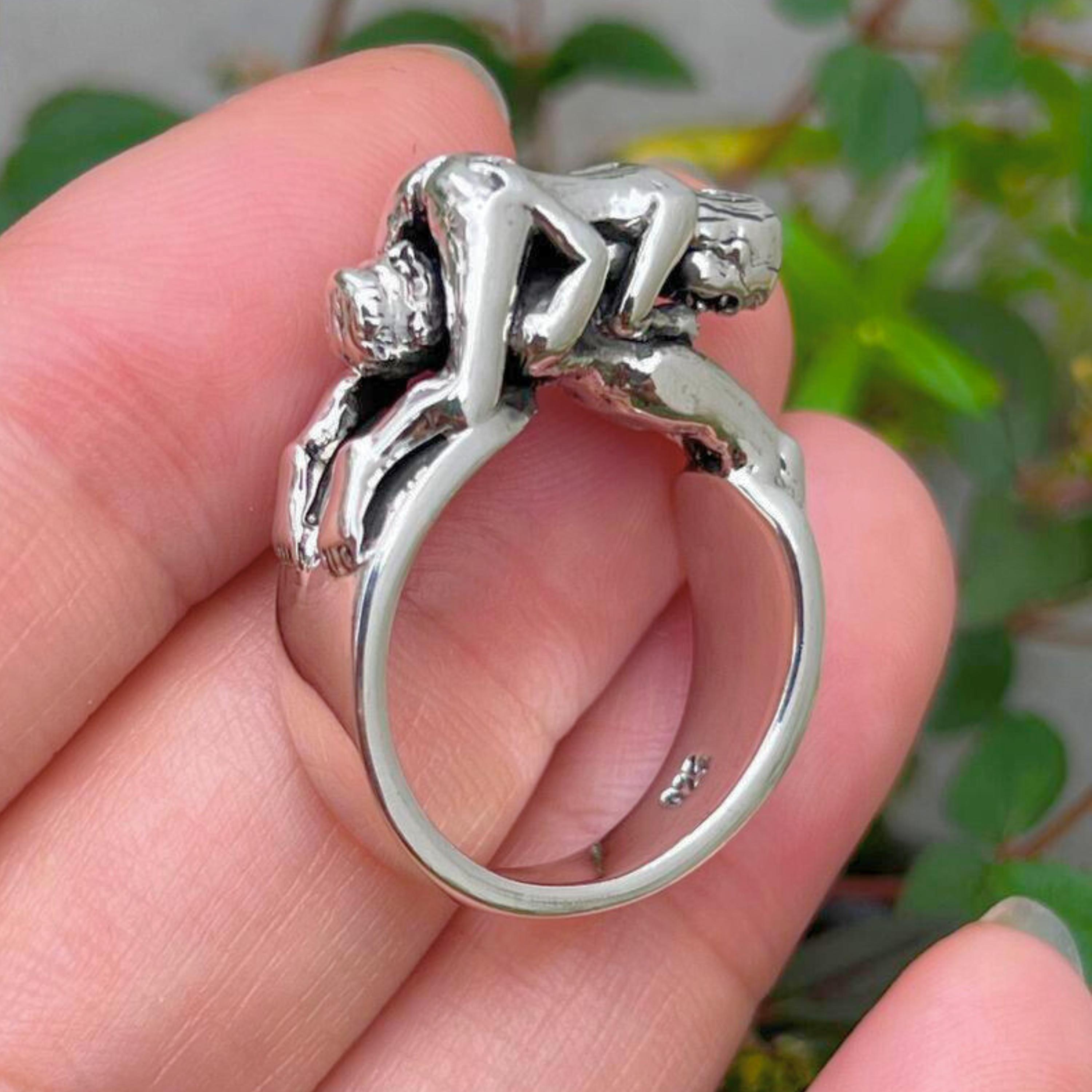3D Kama Sutra Pose 69 Ring Sterling Silver 925 – Handmade Sex Toy ...