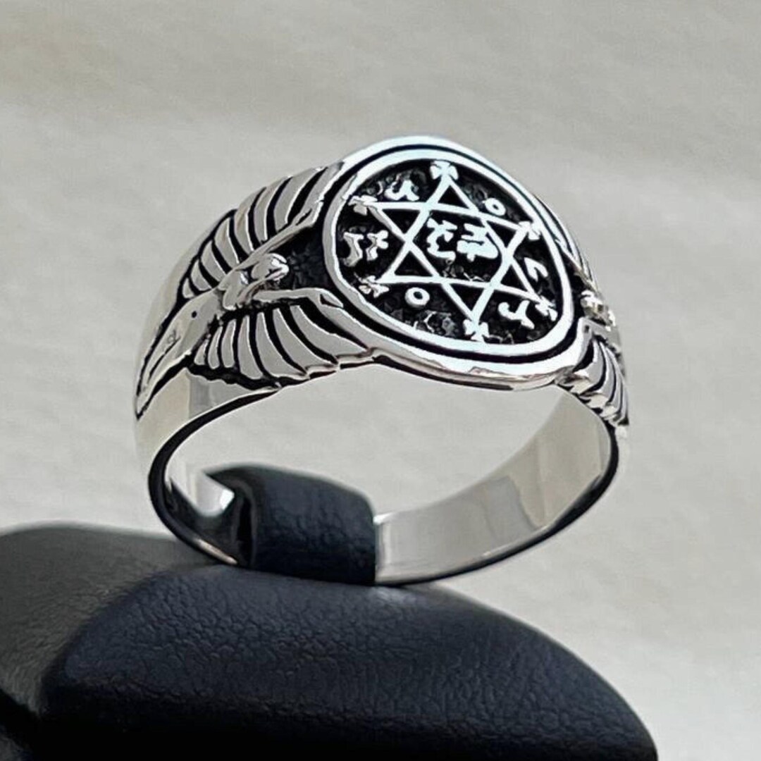 3D King Solomon Ring – Sterling Silver 925 Magen David, Seal of David ...
