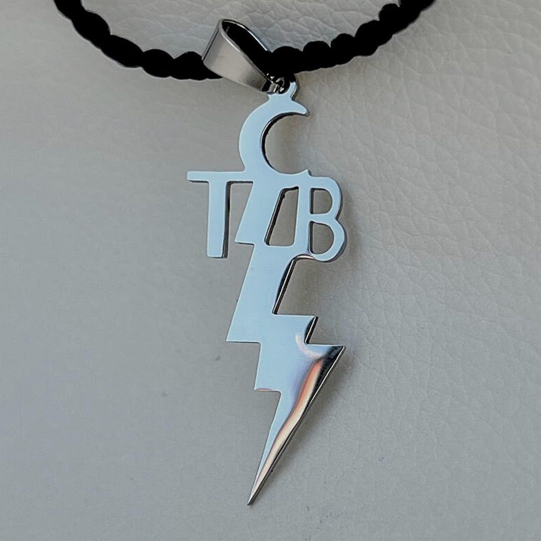 TCB Necklace | King-inspired Stainless Steel Lightning Bolt Pendant ...