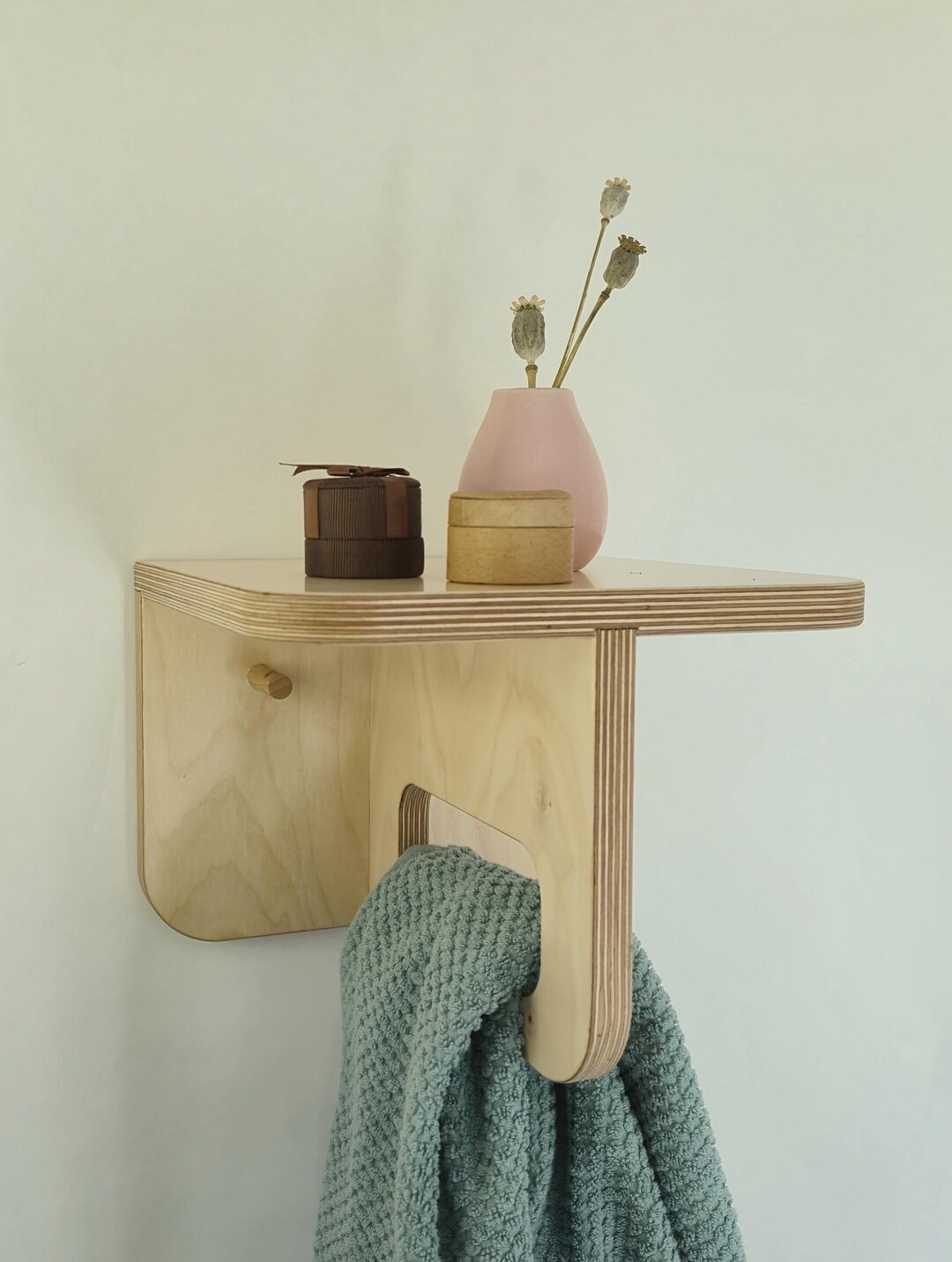 Small Floating Shelf Wooden Towel Rack - Etsy