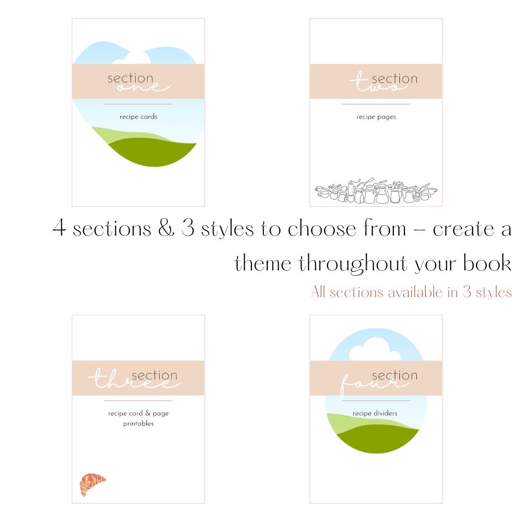 Cookbook Template and Printables 100 Page Cookbook, Recipe Book ...