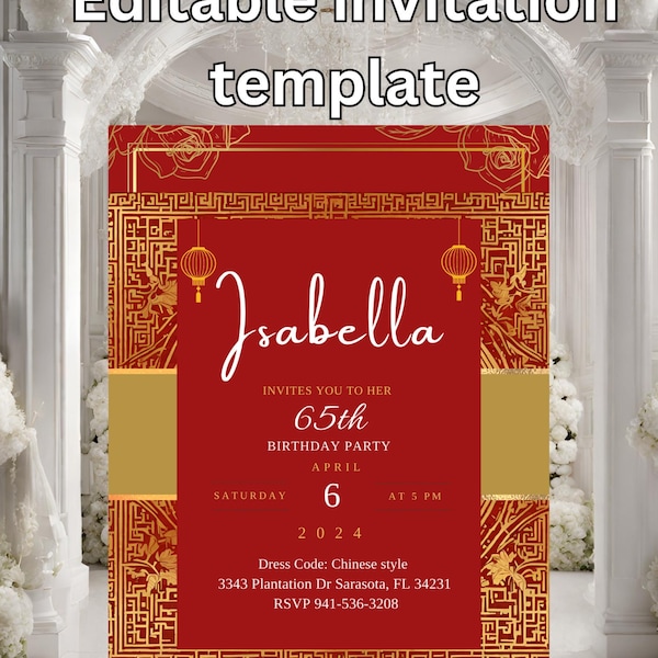 Asian Invitation - Etsy