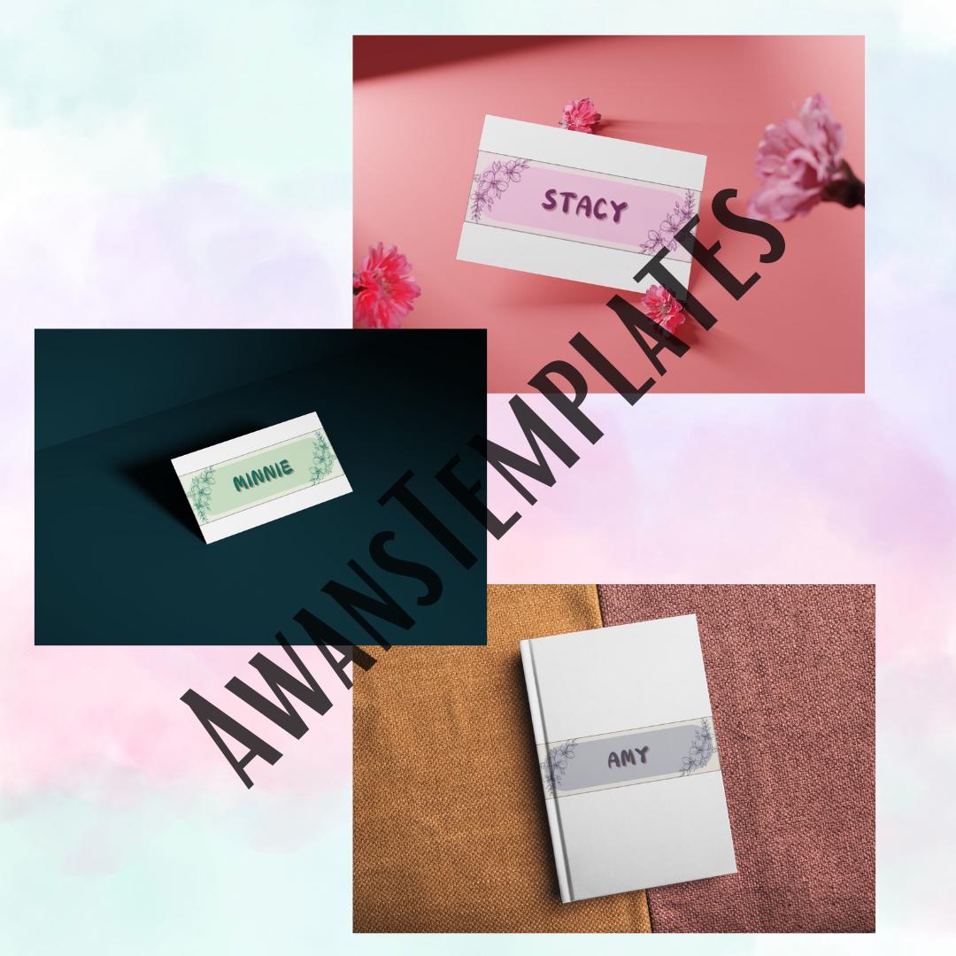 Name Tag / Label - Canva Templates Editable & Customizable - Etsy