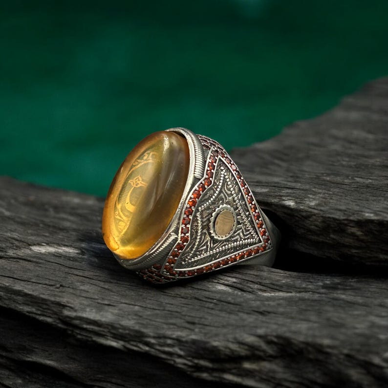 Customazible Elif Vav Ring 925 Sterling Silver Ottoman Tugra Signet ...