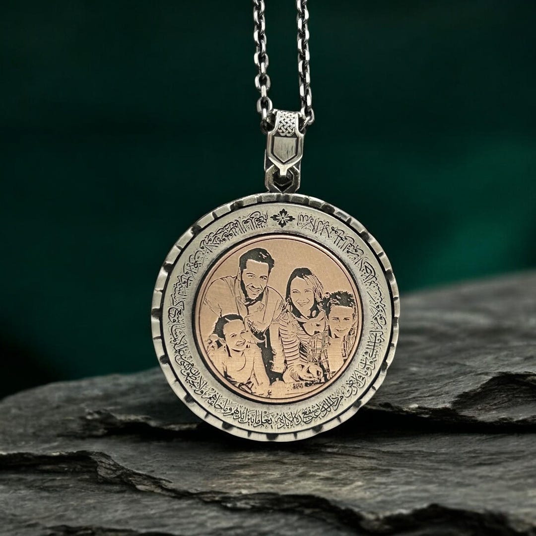 Personalized Photo Pendant Necklace: Sterling Silver Custom Keepsake - Etsy