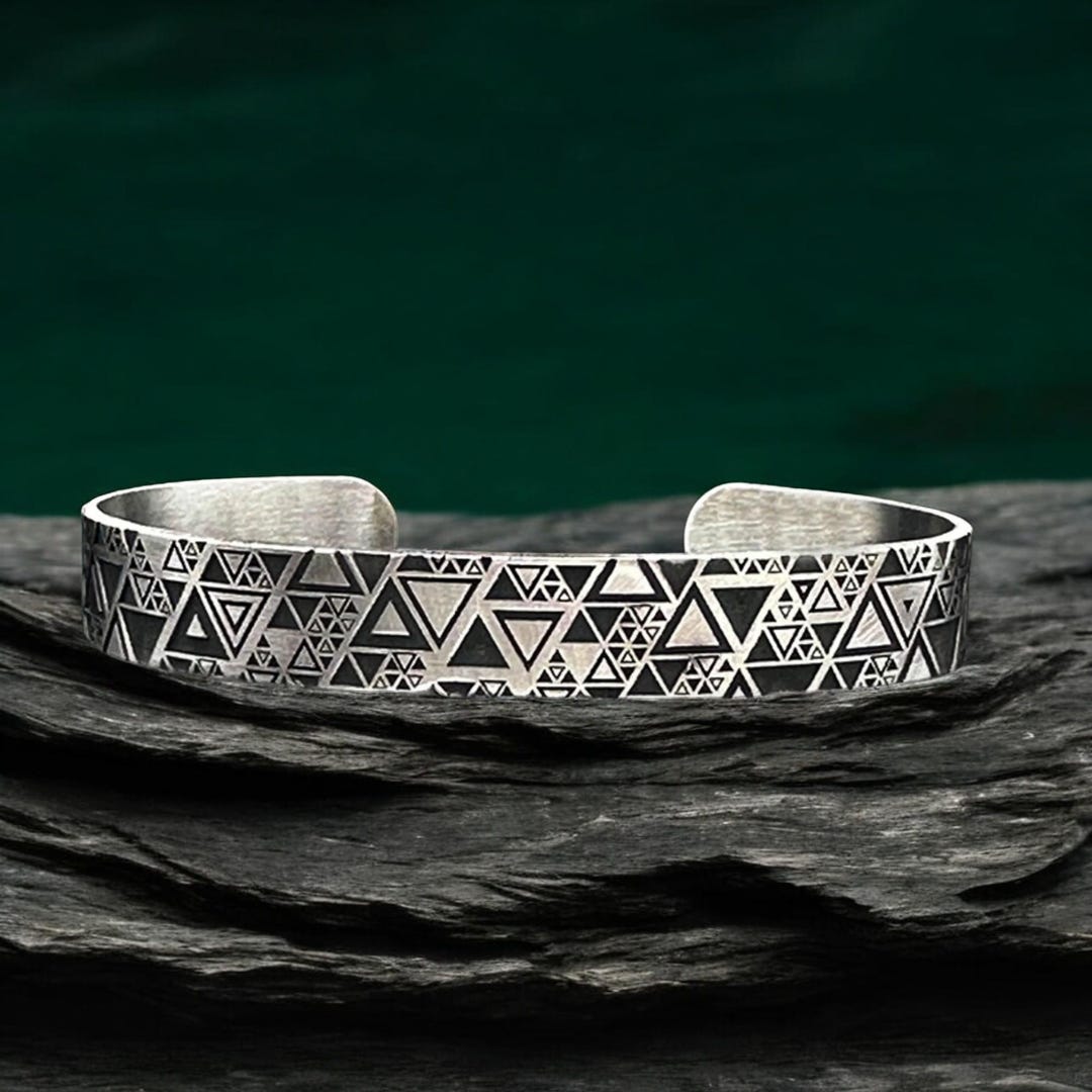 Handmade Sterling Silver Triangle Cuff Bracelet: Geometric Design - Etsy