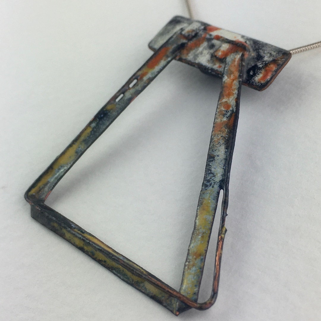 Women's Jewelry, Orange/black Pendant Intersection Collection, Limoges ...