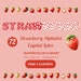 76 Strawberry Alphabet Watercolor Clipart Set, Printable Strawberry ...