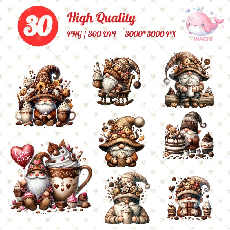 Chocolate Gnome, Sweet Clipart, Gnome Artwork, Confectionery Graphics ...