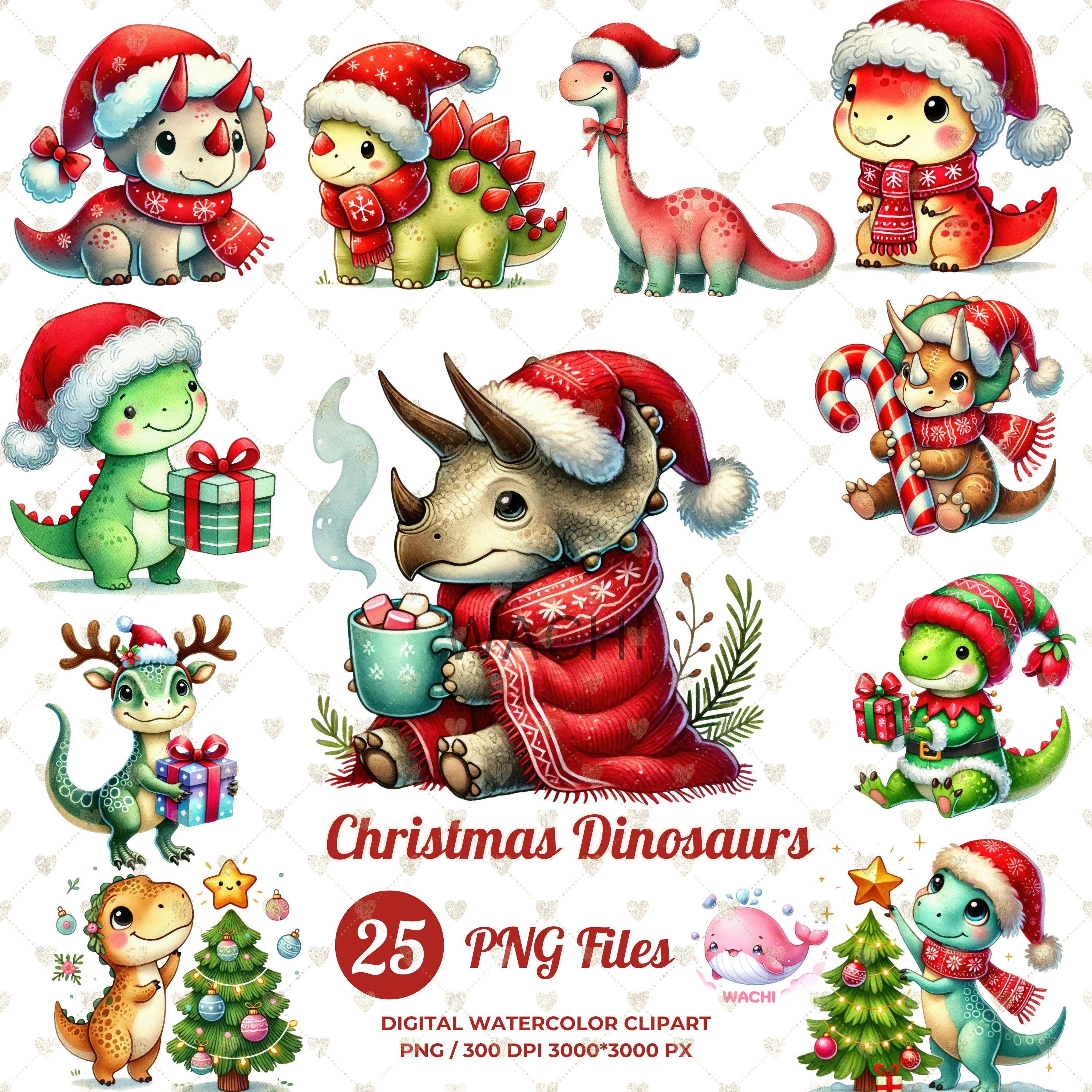 Cute Dinosaurpng Christmas Dinosaur Clipart Bundle Dinosaure Png T-rex ...