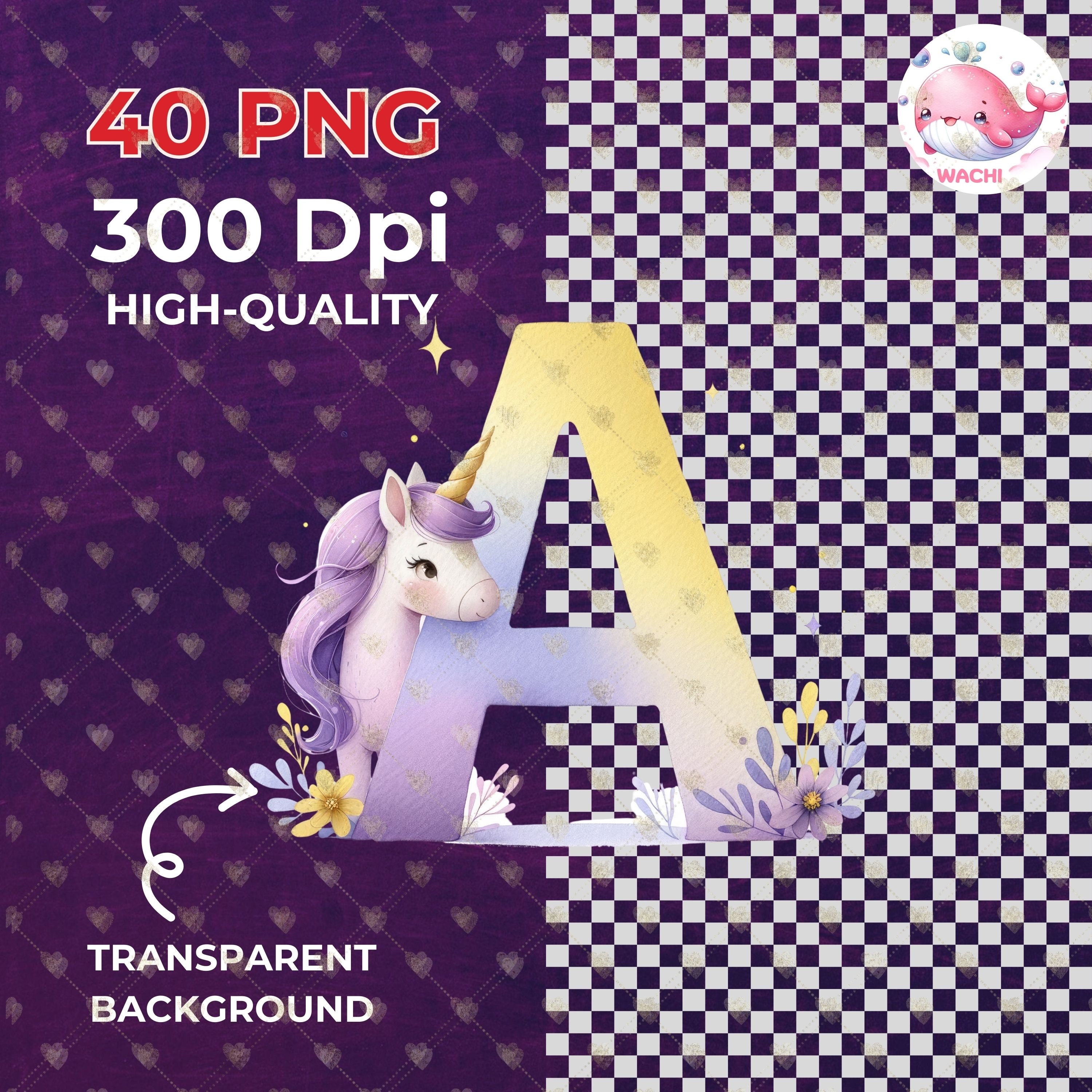 Cute Unicorn ,alphabet for Kid, Doodle Letters, Doodle Font, Cute ...