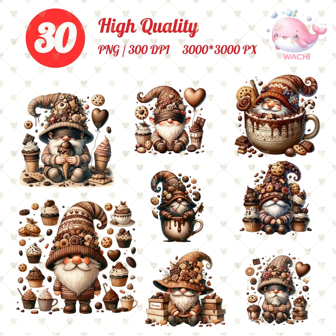 Chocolate Gnome, Sweet Clipart, Gnome Artwork, Confectionery Graphics ...