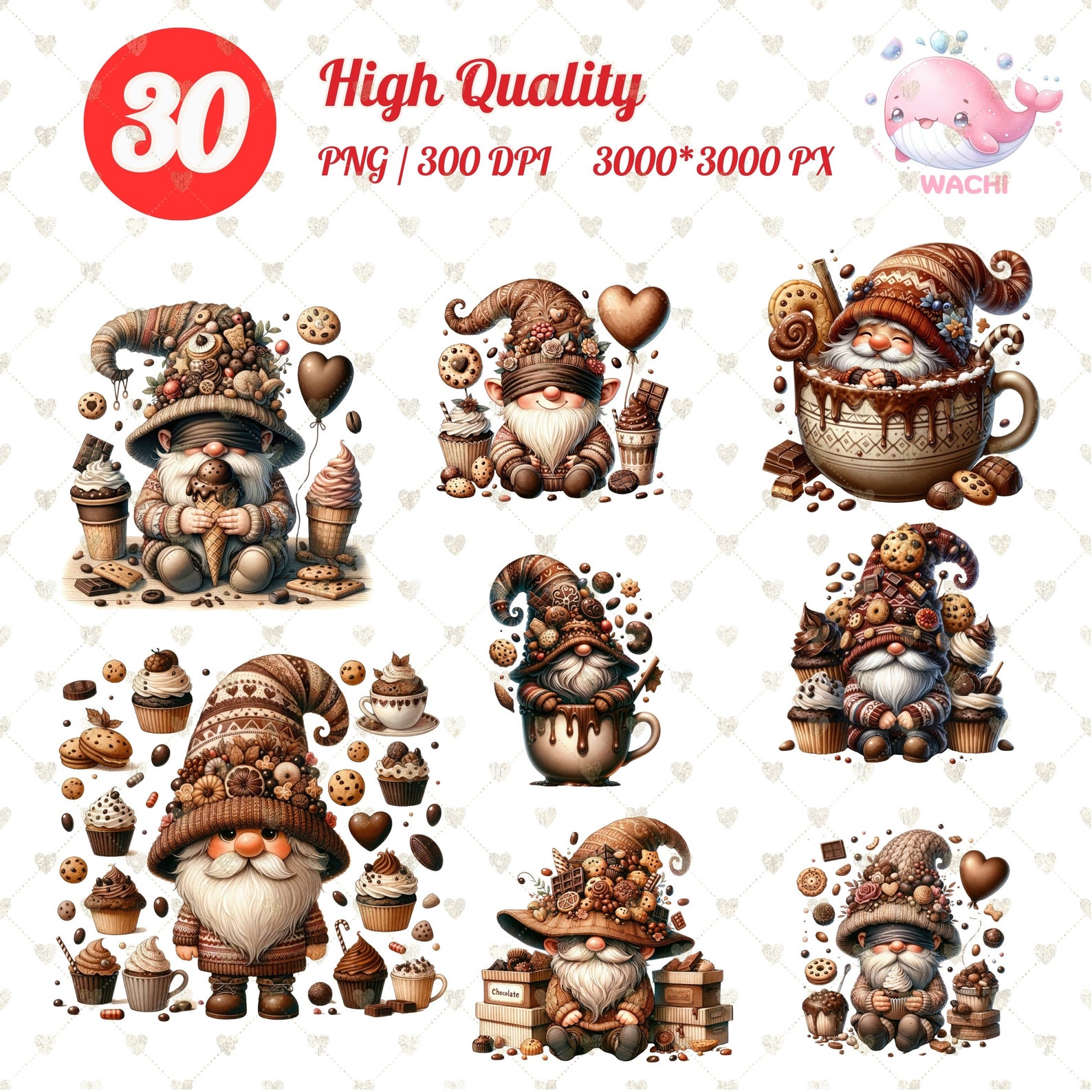 Chocolate Gnome, Sweet Clipart, Gnome Artwork, Confectionery Graphics ...