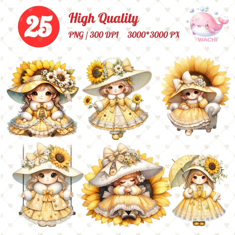 Sunfloweer Png Sunflowerpng Watercolor Girlpng Cute Girlpng Birthday ...