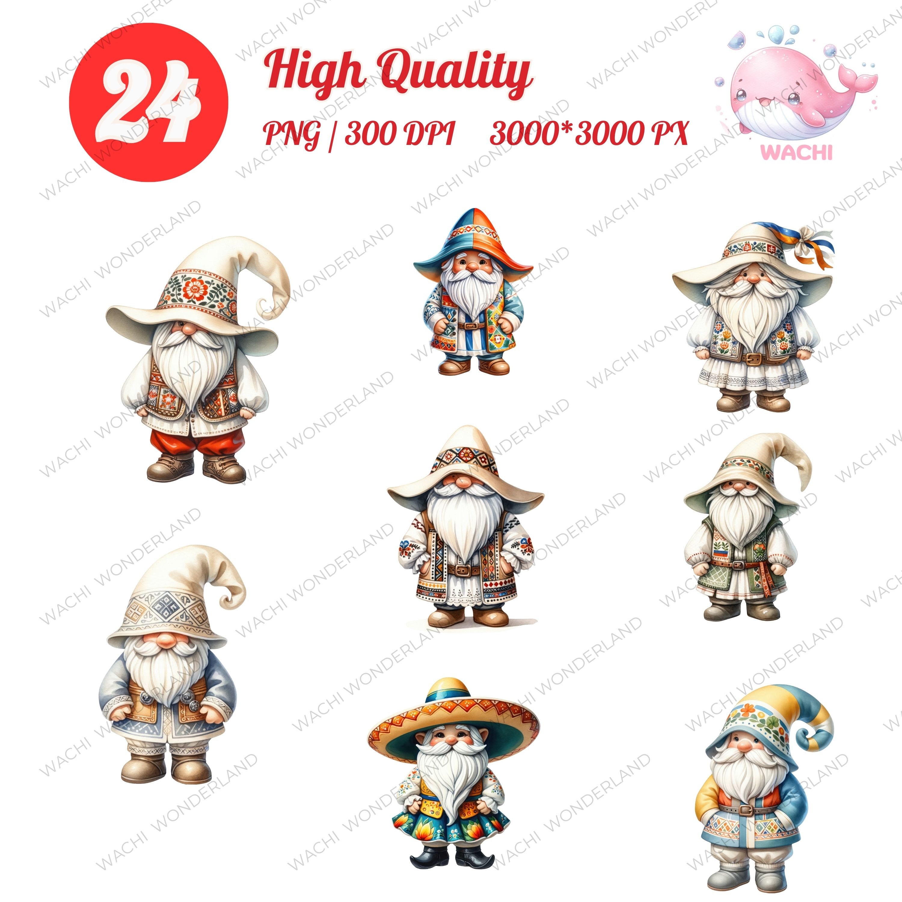 Gnome Clipart Bundle Png, National Costume USA Cute Gnome, Sublimation ...