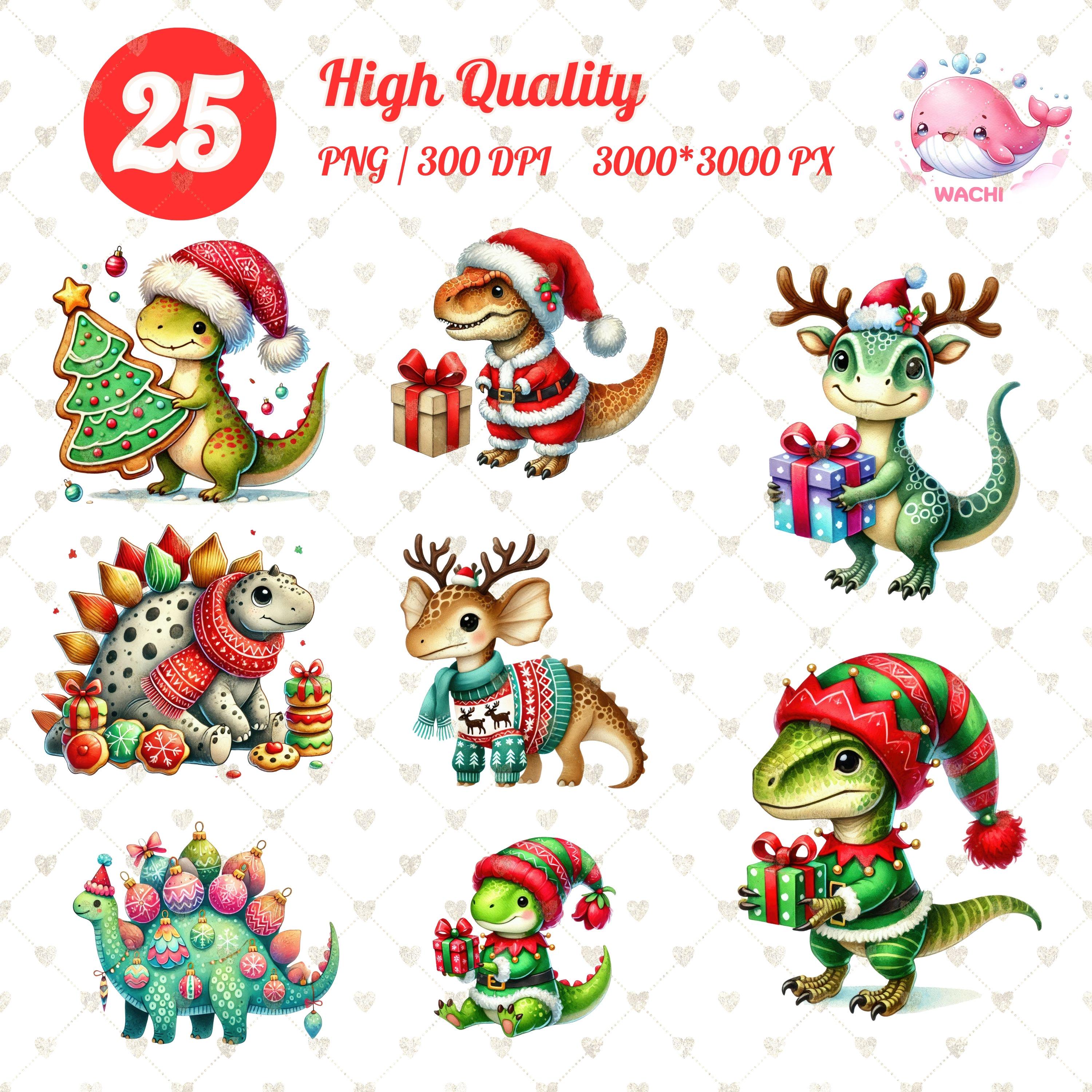 Cute Dinosaurpng Christmas Dinosaur Clipart Bundle Dinosaure Png T-rex ...