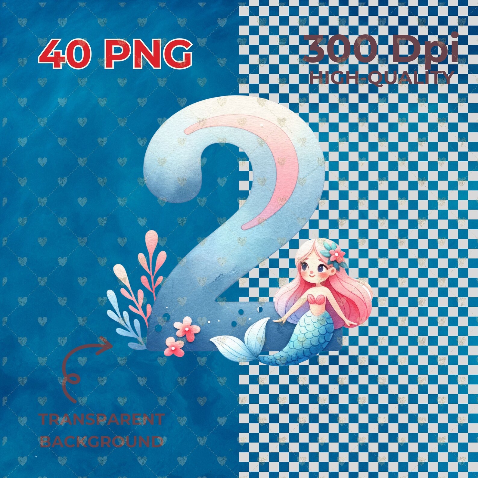 Mermaid Clipart, Scrapbook ,printable Art, Nursery Decoration, Wall Art ...