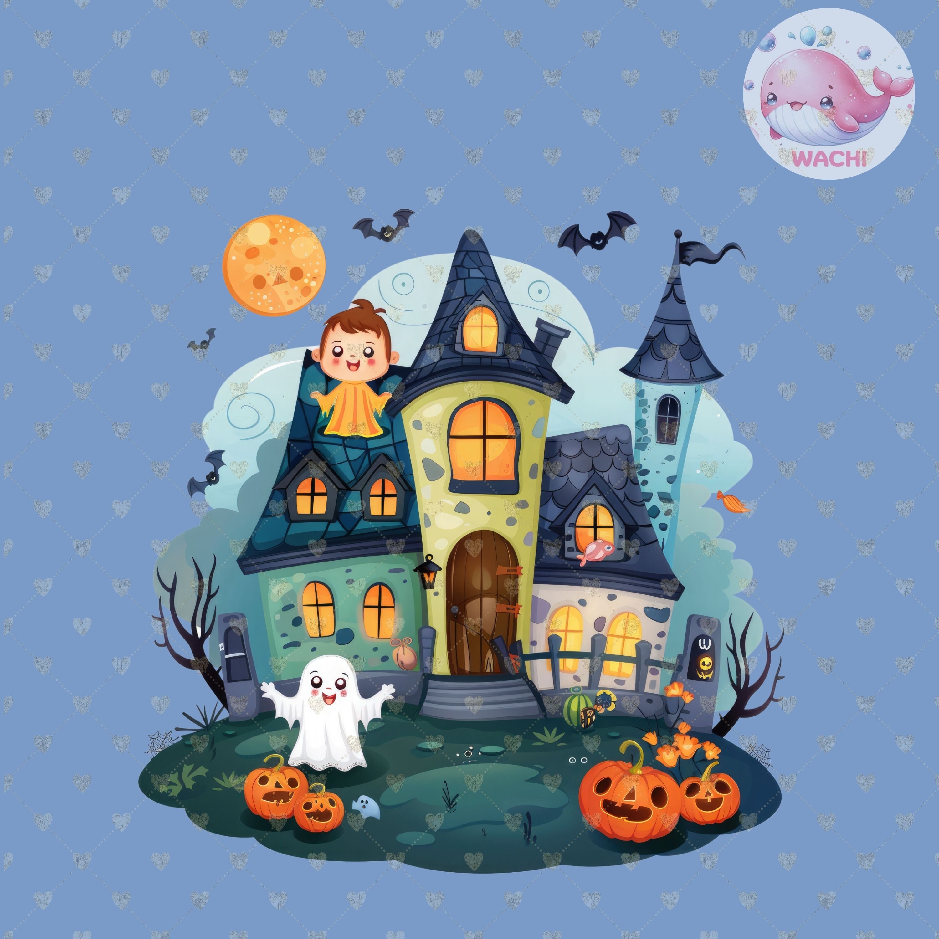 40 Cute Halloween for Kids Clipart Bundle , Cute Scarecrows, Pumpkins ...