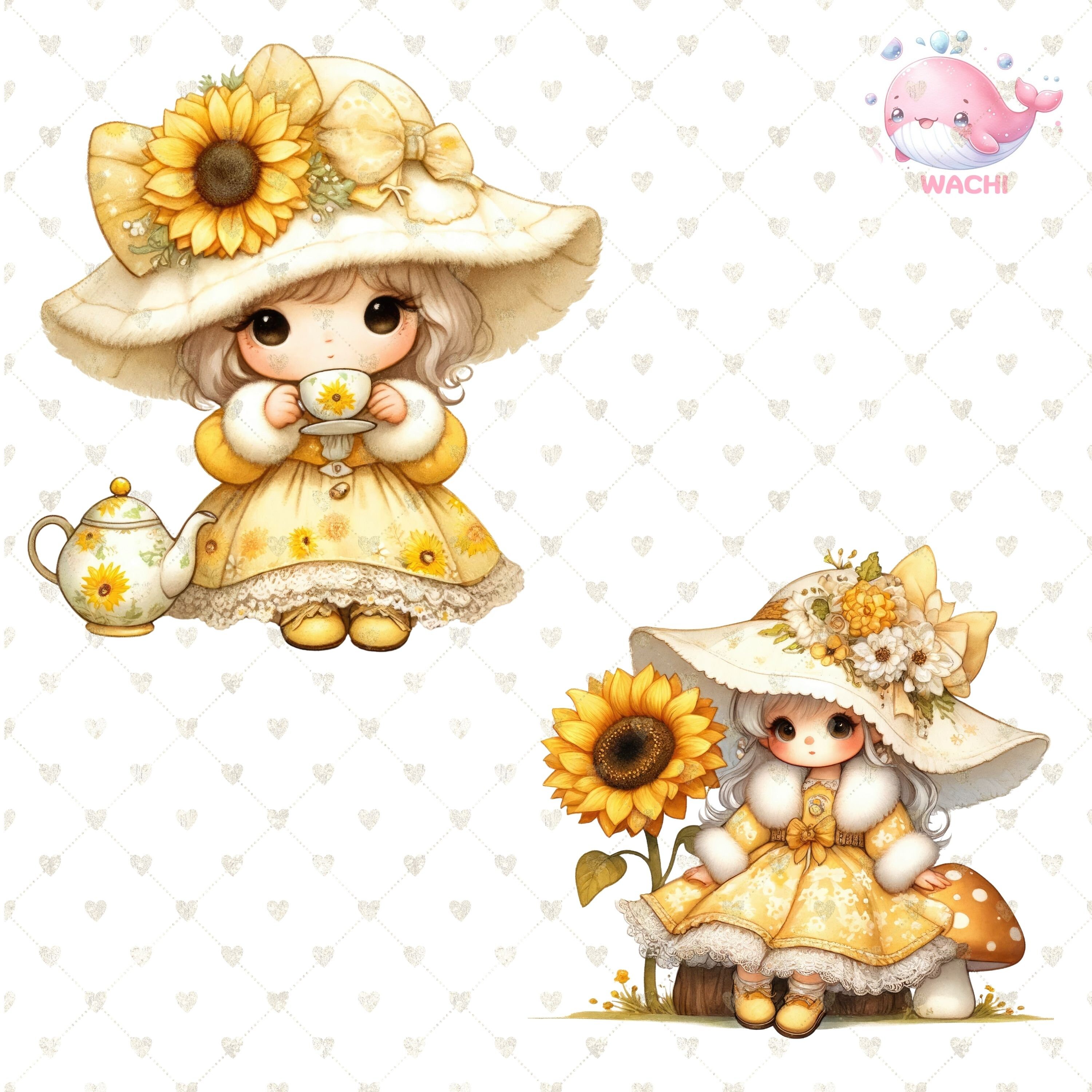Sunfloweer Png Sunflowerpng Watercolor Girlpng Cute Girlpng Birthday ...