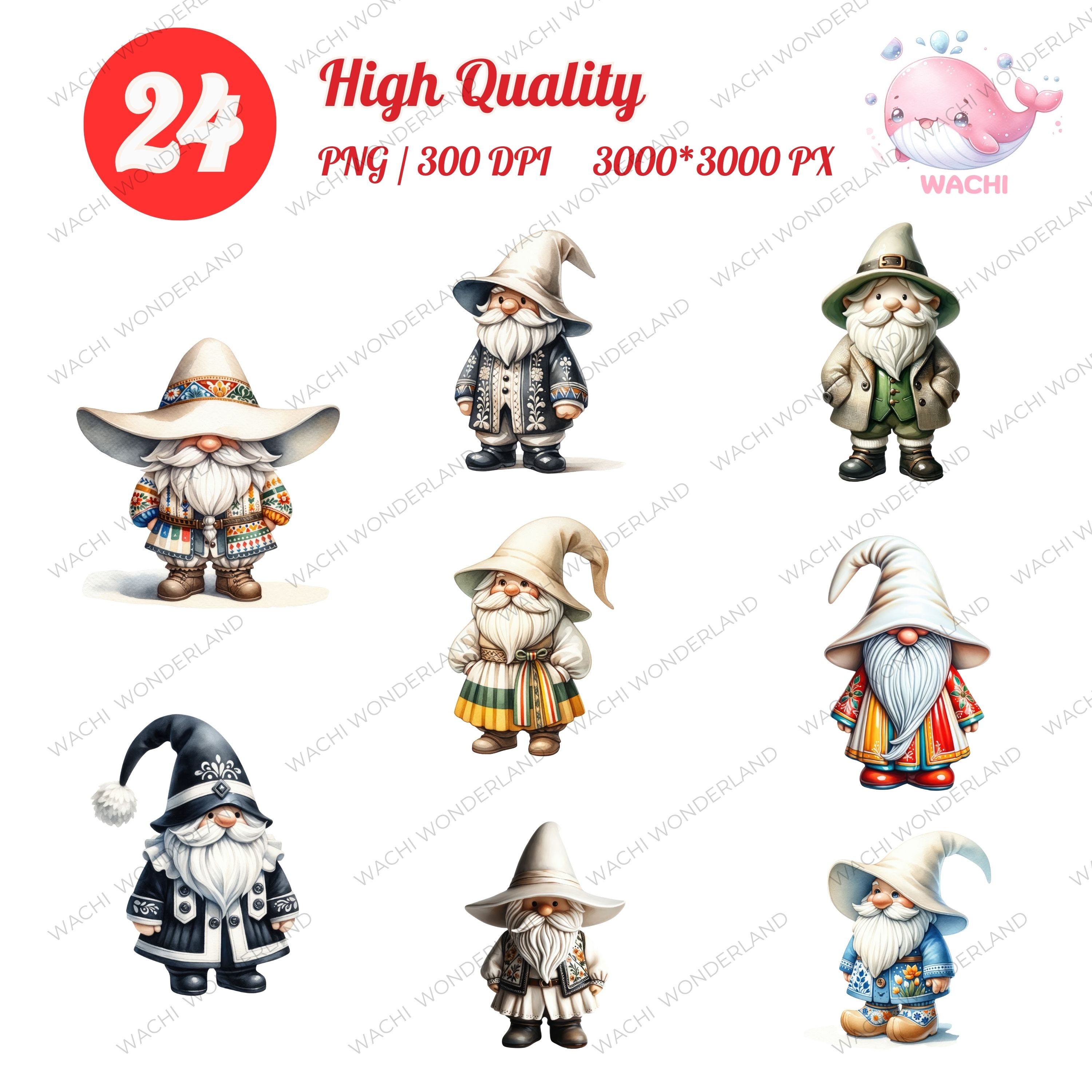 Gnome Clipart Bundle Png, National Costume USA Cute Gnome, Sublimation ...