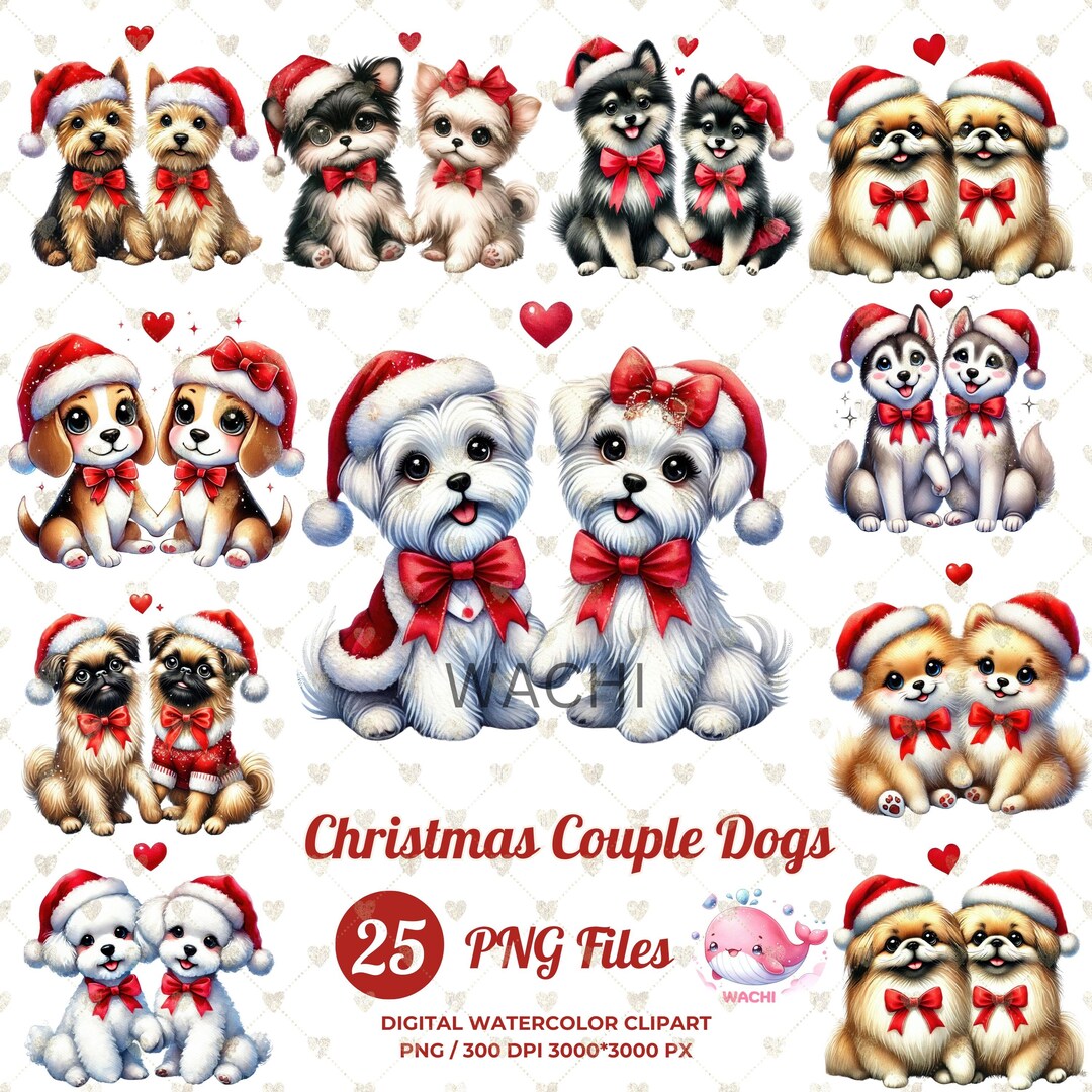 Heartful Dogs Png Dog Svg Png Dxf Ep Animal Couple Christmas Dog ...
