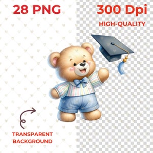 Graduation Clipart, Teddy Bear Art, Celebration Bears, Academic Clipart ...