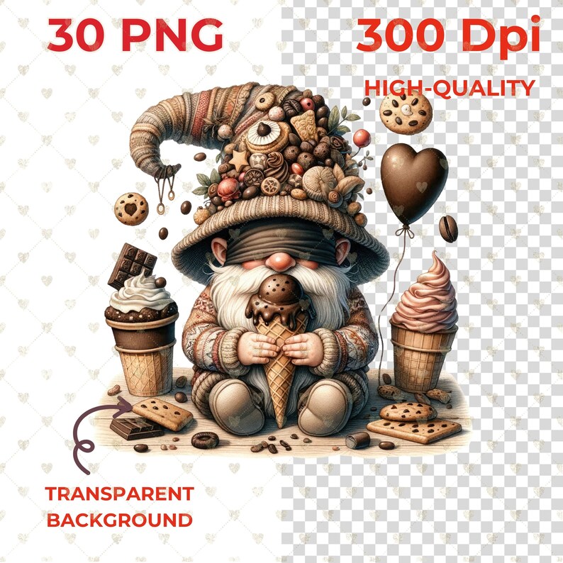 Chocolate Gnome, Sweet Clipart, Gnome Artwork, Confectionery Graphics ...
